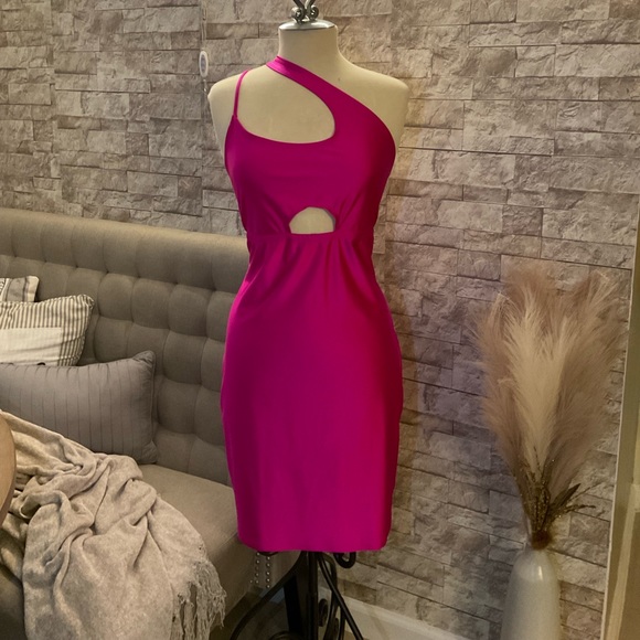 Fashion Nova | Dresses | Nwt Fashion Nova Neon Pink Bodycon Mini Dress ...